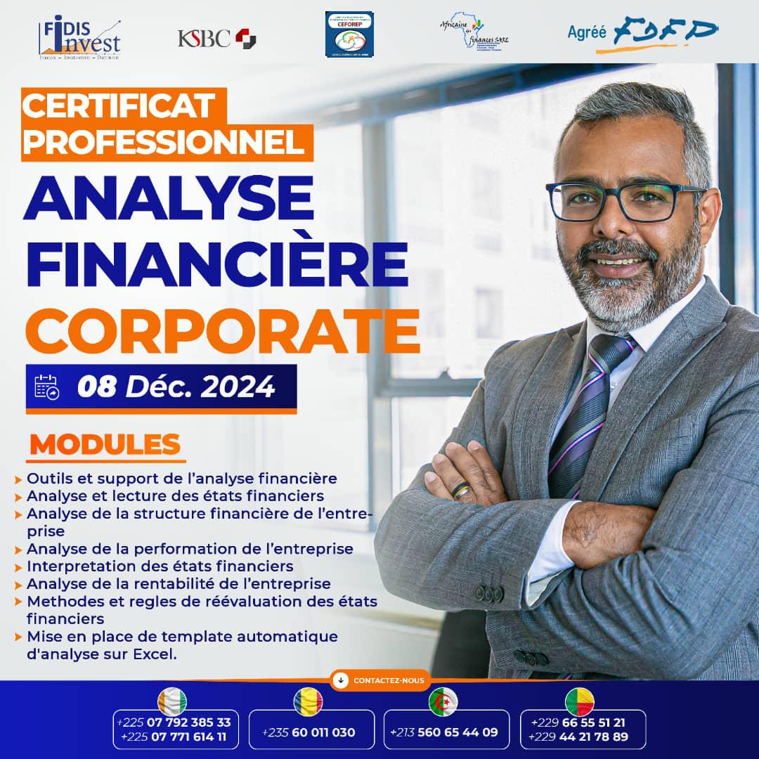 Avis de formation pour la certification en analyse financière corporate ...