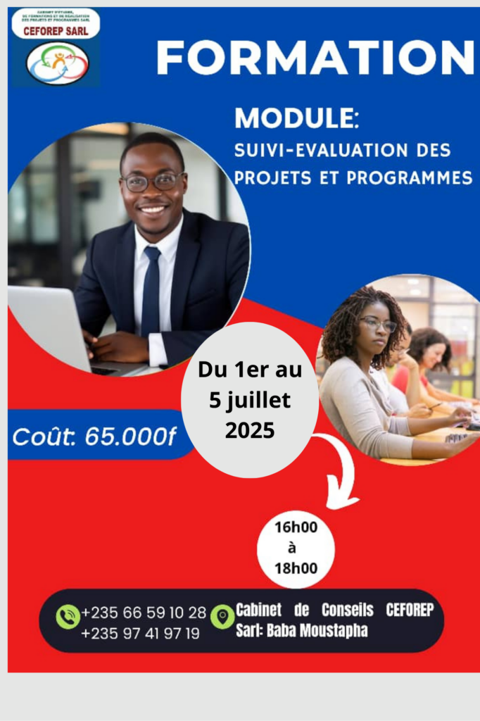 CEFOREP SARL organise une formation certifiante en Suivi et Evaluation ...