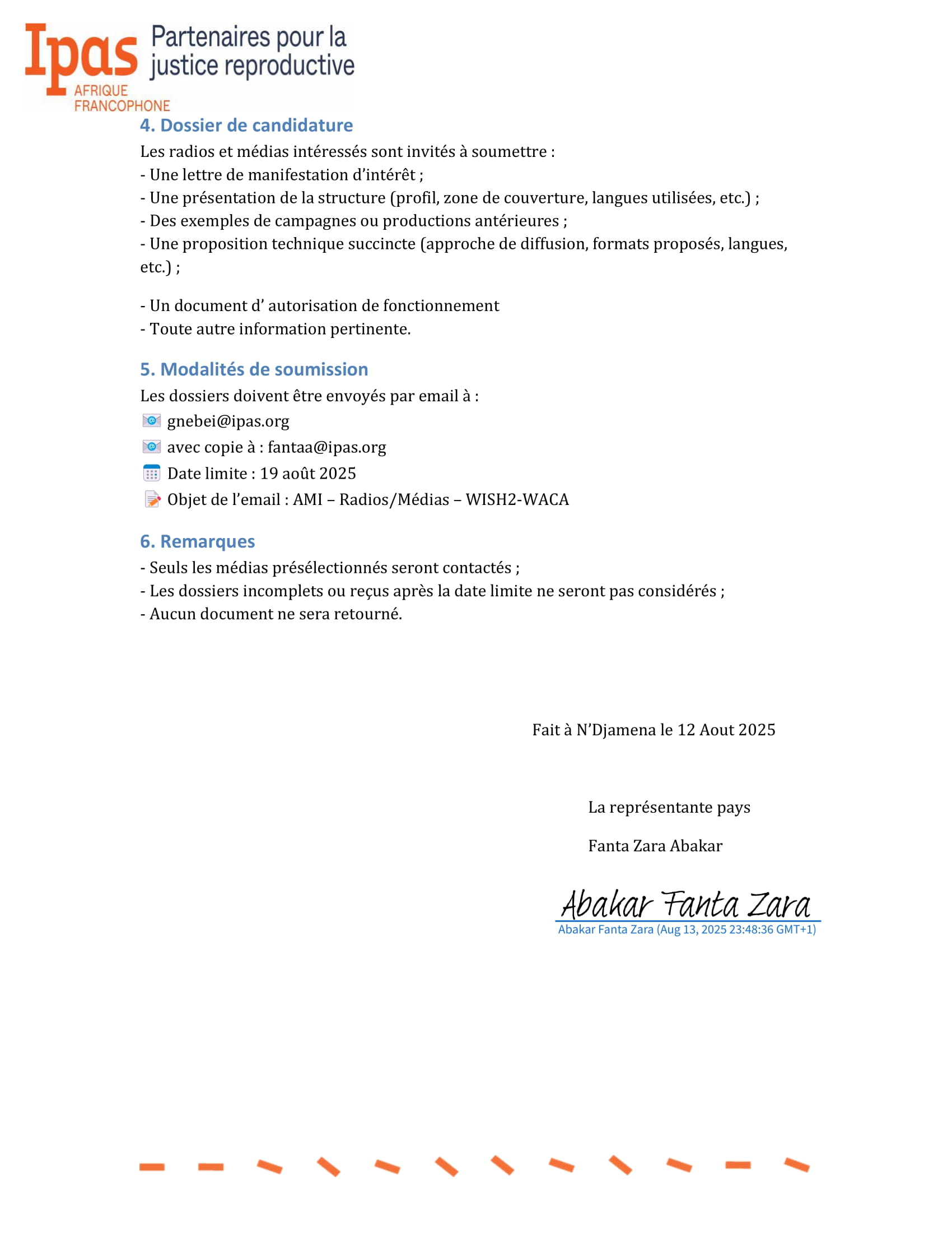 Ipas Afrique Francophone lance un avis à manifestation d’intérêt pour ...