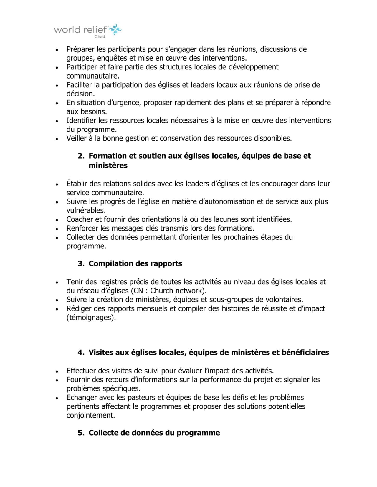 World Relief Chad recrute CEZ Promoter, Maro, Tchad - Tchad Annonces