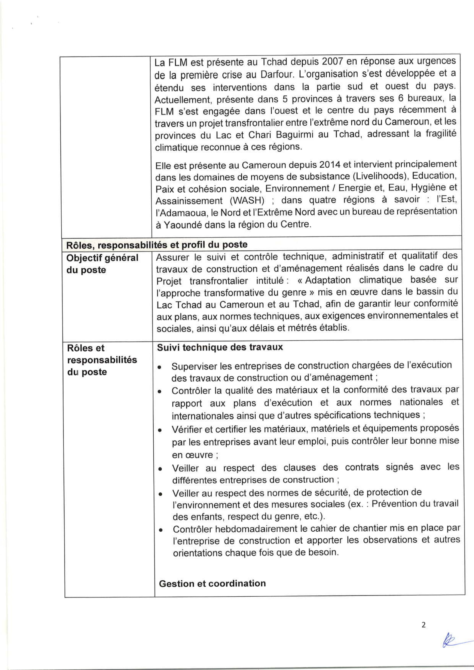 FLM recrute un ingénieur de suivi et contrôle des travaux de ...