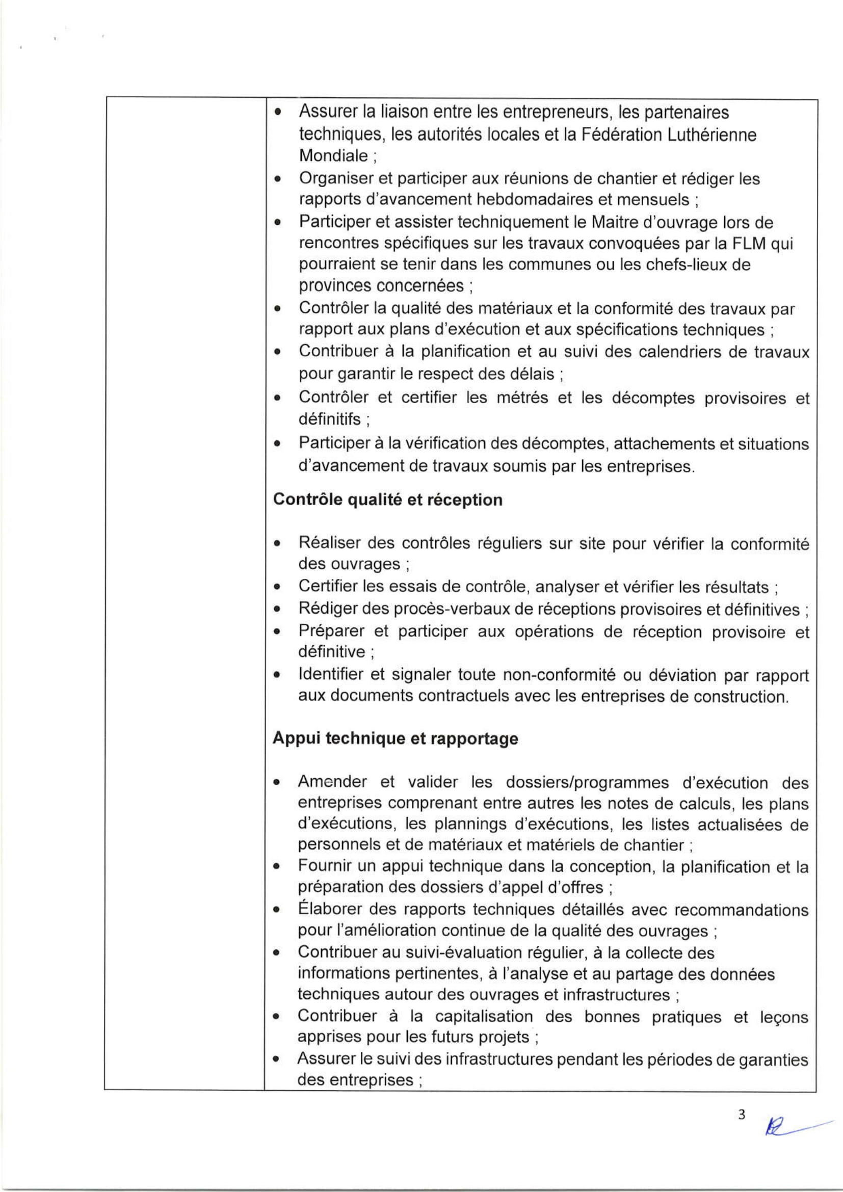 FLM recrute un ingénieur de suivi et contrôle des travaux de ...