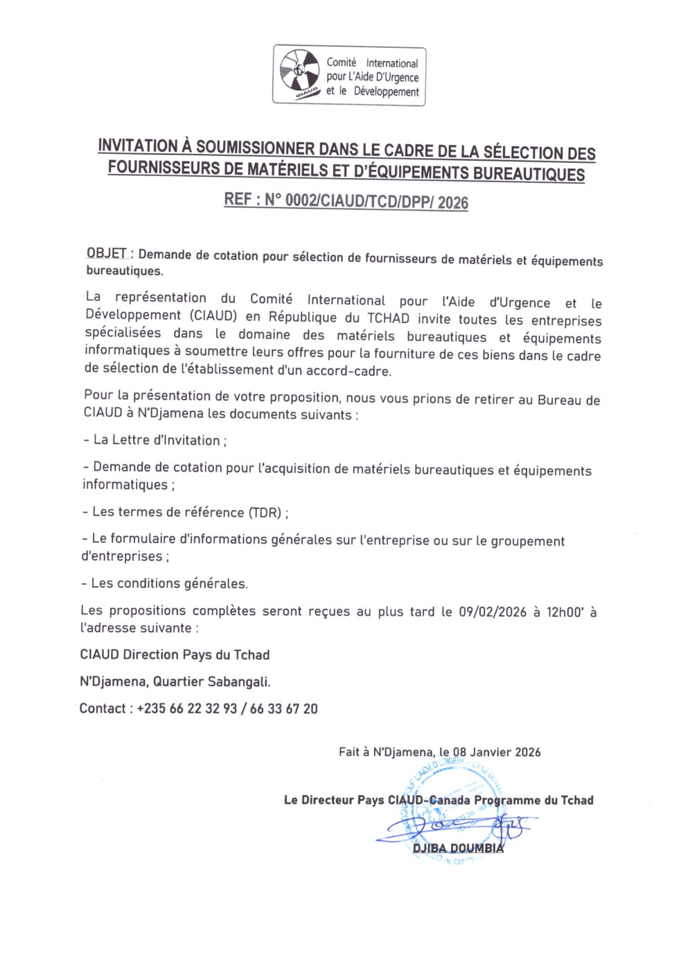 Le Comité International pour l’Aide d’Urgence et le Développement ...