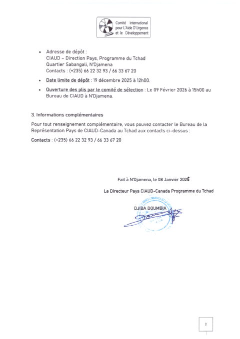 Le Comité International pour l’Aide d’Urgence et le Développement ...